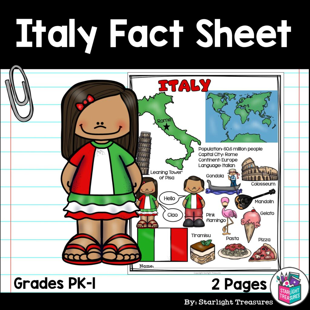 Italy Fact Sheet for Early Readers | Made By Teachers