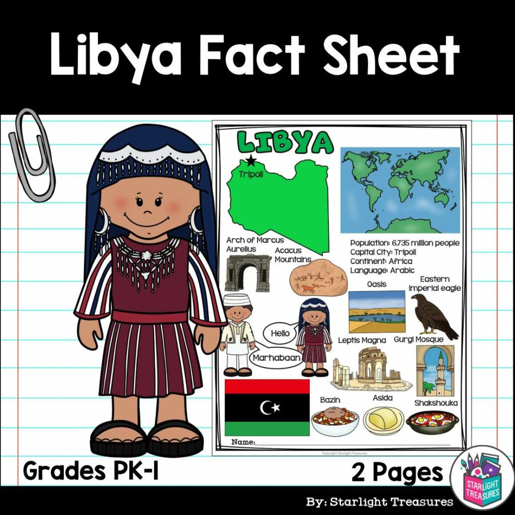 Libya Fact Sheet for Early Readers - A Country Study | Made By Teachers
