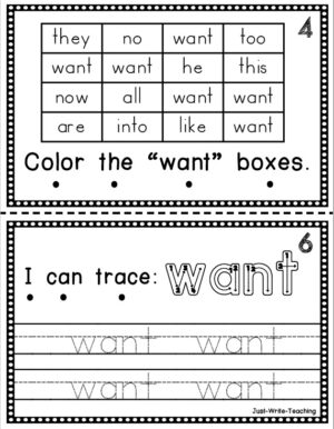 Sight Word Flip Book (Flipbook) - WANT | Made By Teachers