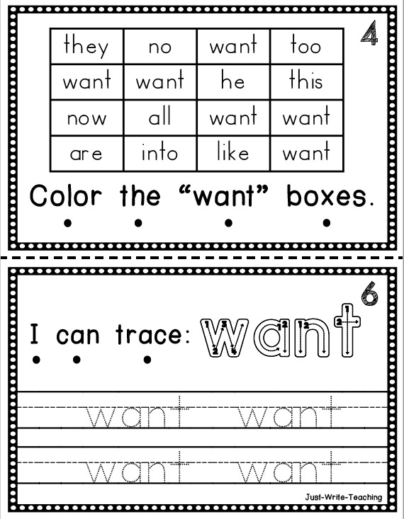 Sight Word Flip Book (Flipbook) - WANT | Made By Teachers