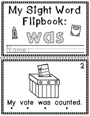 Sight Word Flip Book (Flipbook) - WAS | Made By Teachers