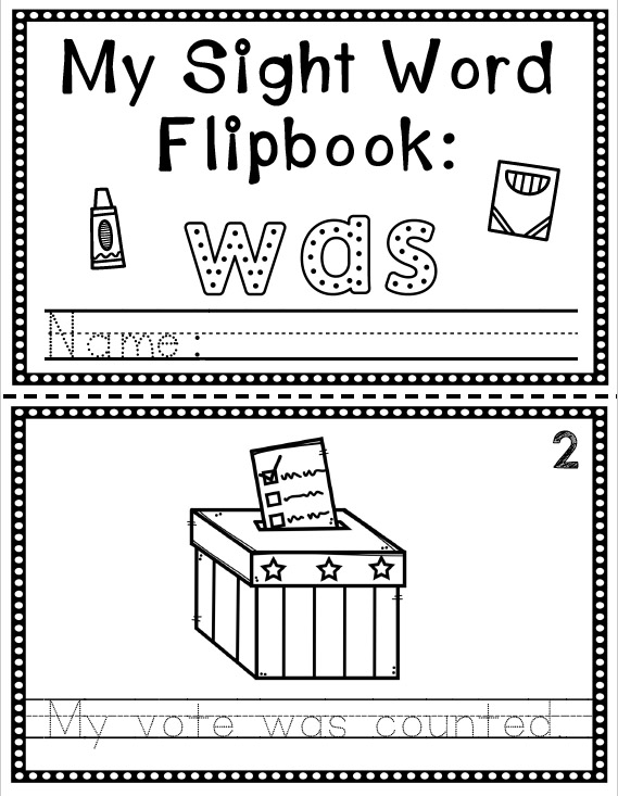 Sight Word Flip Book (Flipbook) - WAS | Made By Teachers