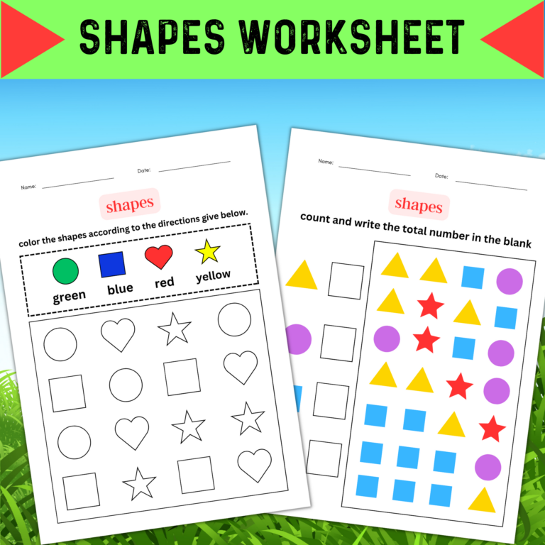 coloring and printable shapes 2D worksheets for grade 1, 2, 3 | Made By ...
