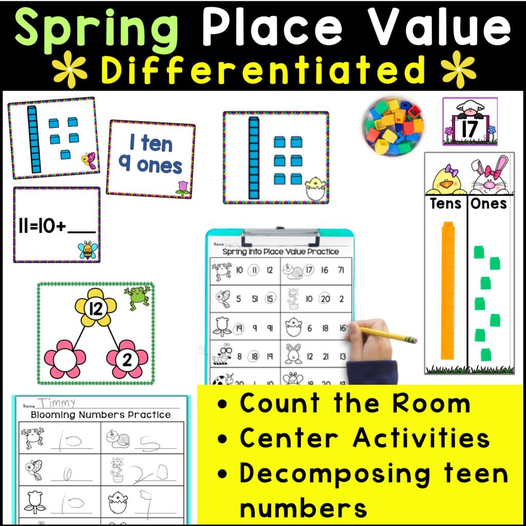 Place Value (10-20) Spring Math Count the Room - Center Mat ...