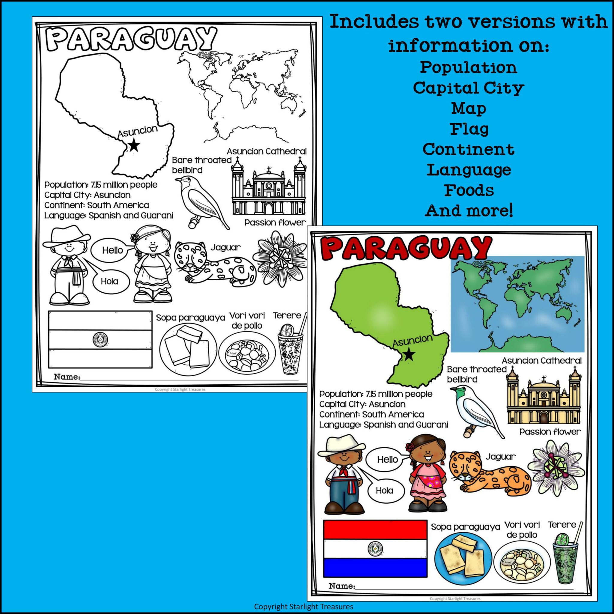 Paraguay Fact Sheet for Early Readers | Made By Teachers