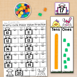 Place Value (10-20) Spring Math Count the Room - Center Mat ...
