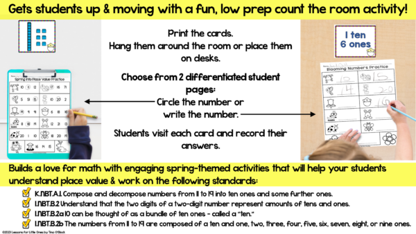 Place Value (10-20) Spring Math Count the Room - Center Mat ...