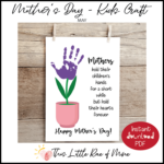 Happy Mother's Day - flower - Handprint Art - printable - Keepsake ...