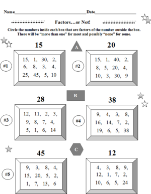 Factors and Multiples Worksheets #1 (Both Items) - Made By Teachers