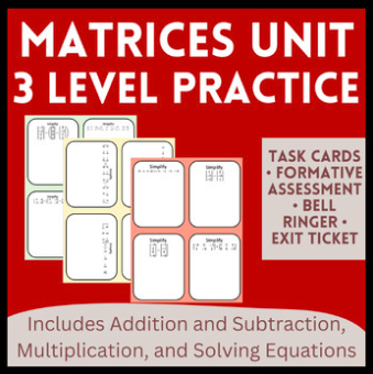 Matrix Unit Practice Task Card Activity (3 Levels) | Made By Teachers