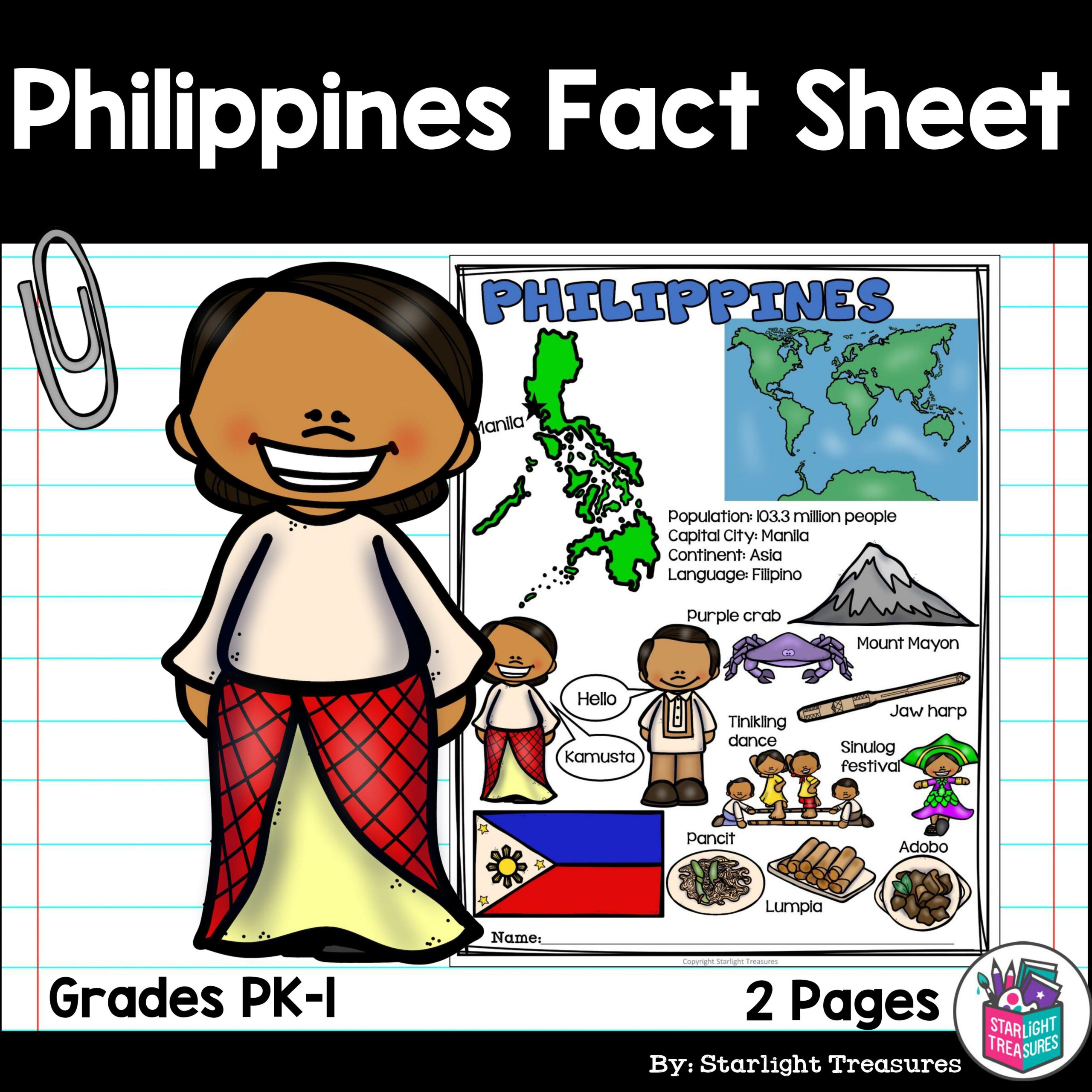 Philippines Fact Sheet for Early Readers | Made By Teachers