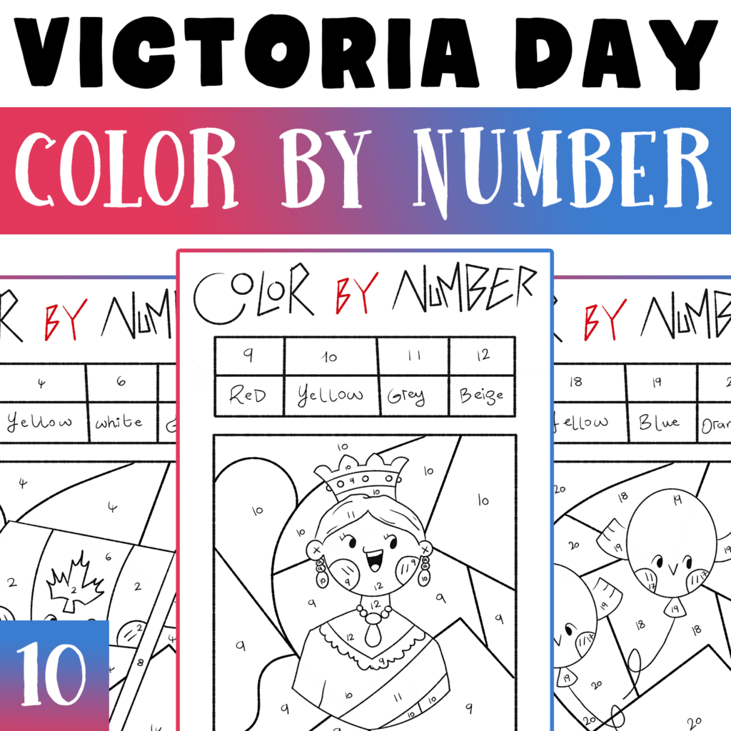 Victoria Day Color by Number, Canada Day Color by Codes Worksheets ...