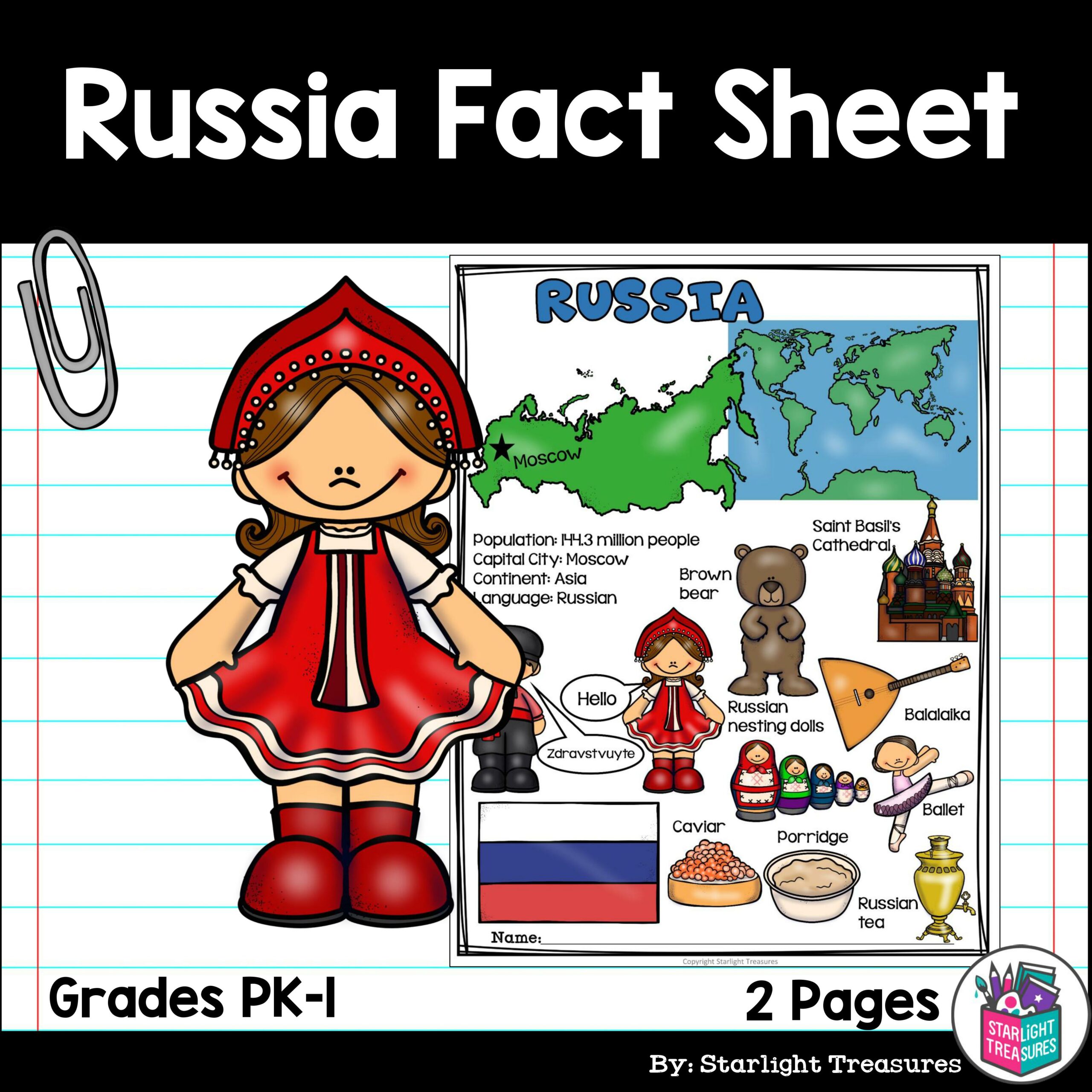 Russia Fact Sheet for Early Readers | Made By Teachers