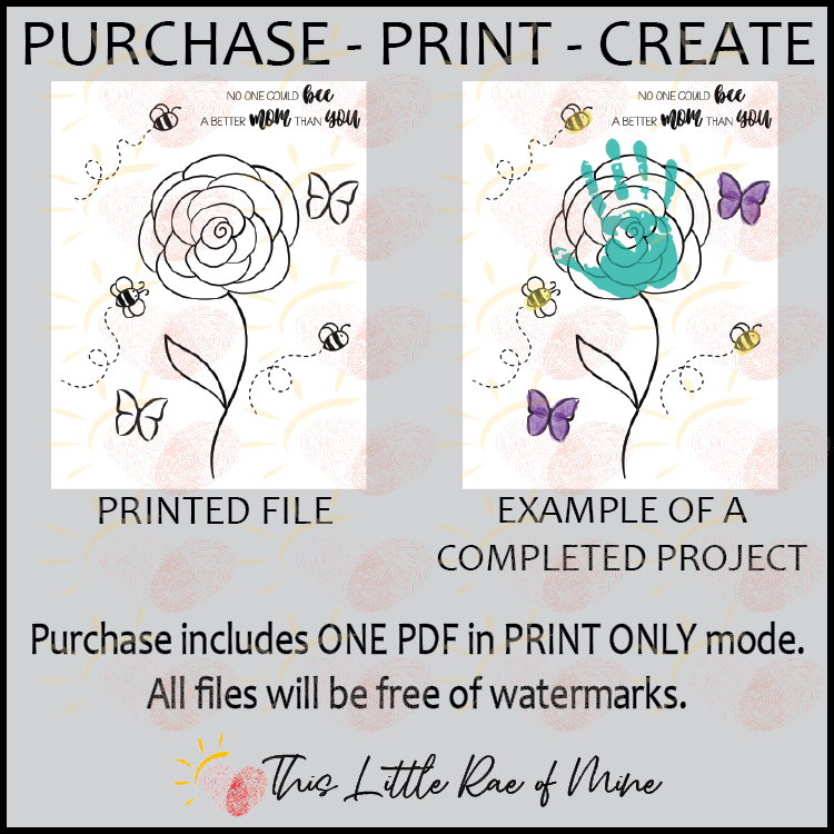 Mom - no one could Bee - Mother's Day - Handprint Art - printable ...