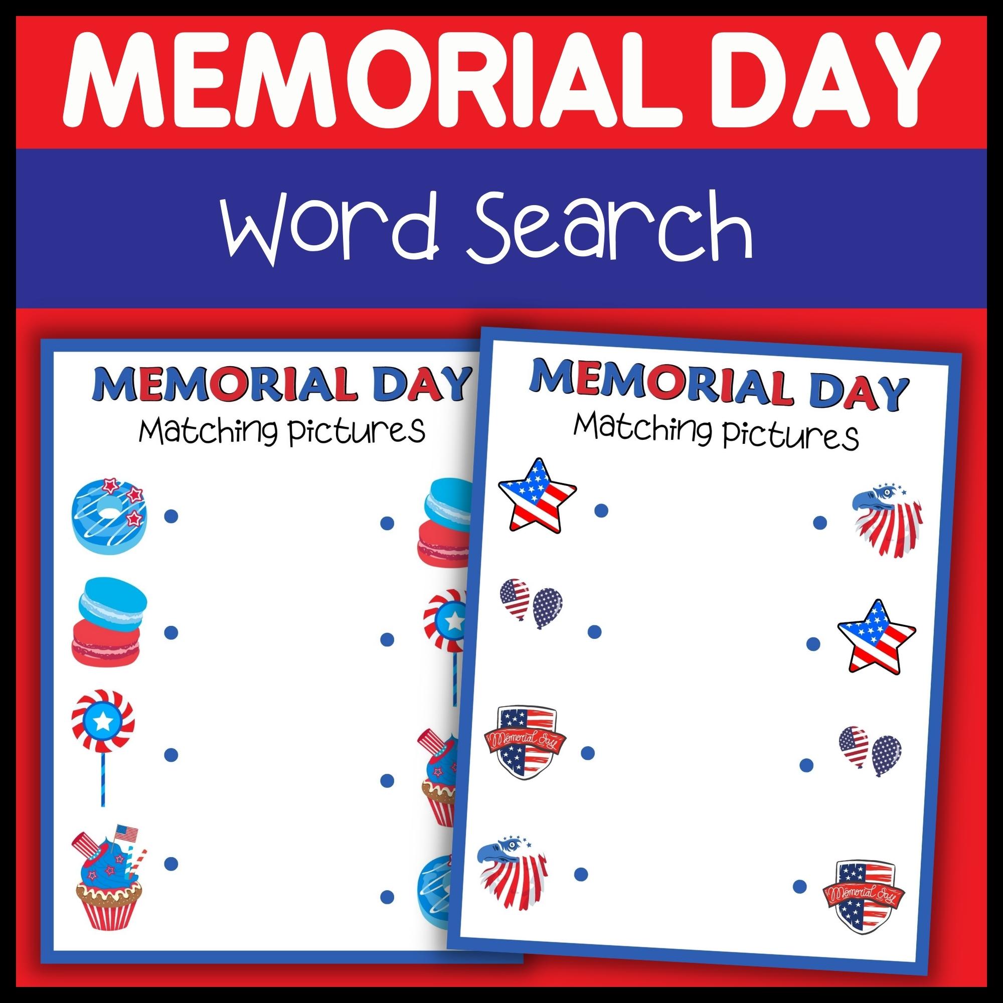 Memorial Day Picture Matching | Patriotic Matching Game | Made By Teachers