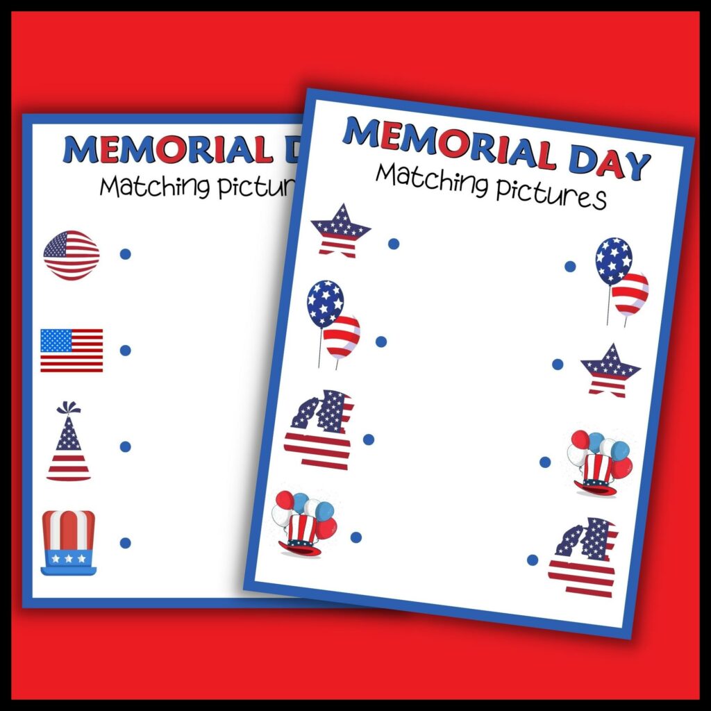 Memorial Day Picture Matching | Patriotic Matching Game | Made By Teachers