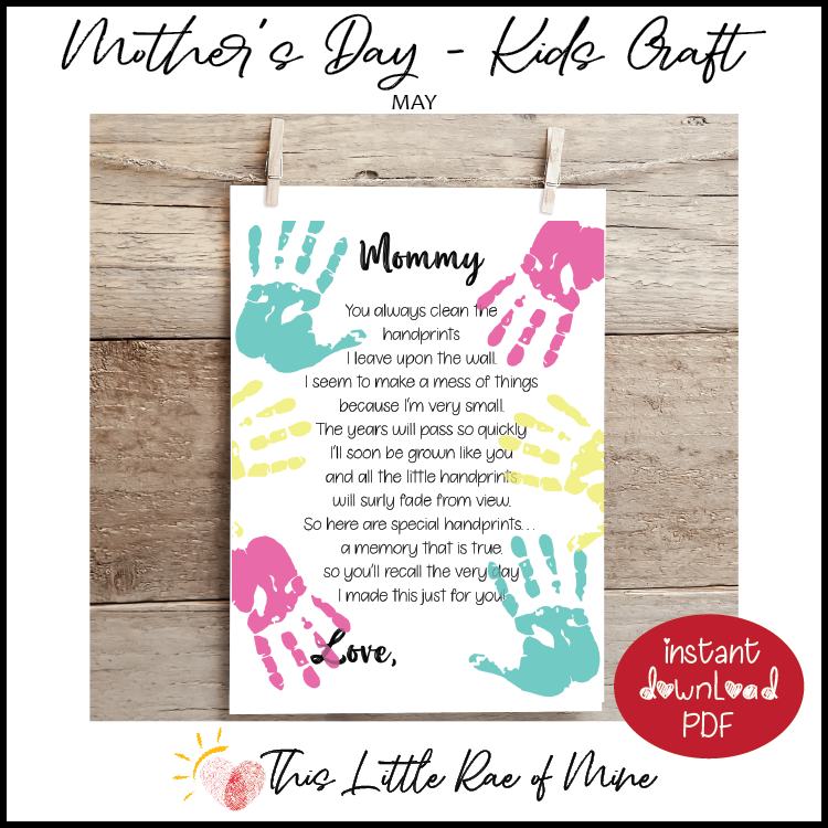 Mommy - Special handprints - Mother's Day - Handprint Art - printable ...