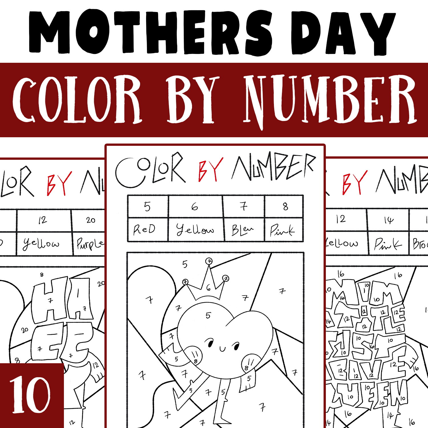 Mothers Day Color by Number, Mothers Day Color by Codes Worksheets ...