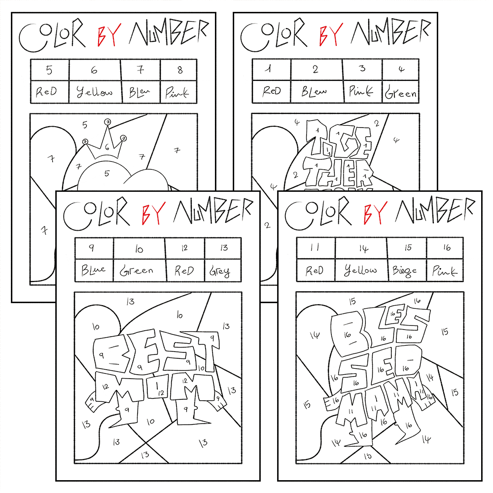 Mothers Day Color by Number, Mothers Day Color by Codes Worksheets ...