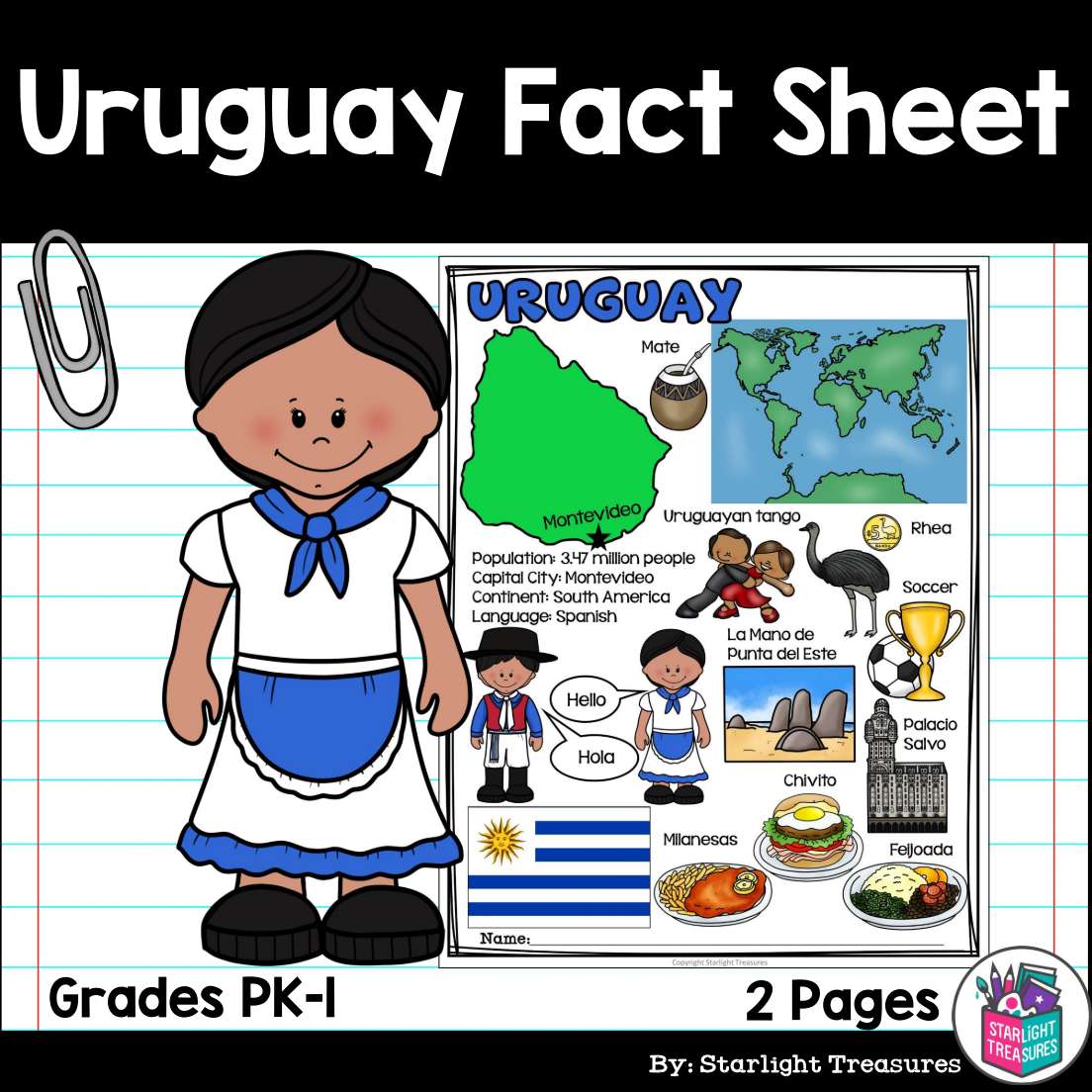 Uruguay Fact Sheet for Early Readers | Made By Teachers