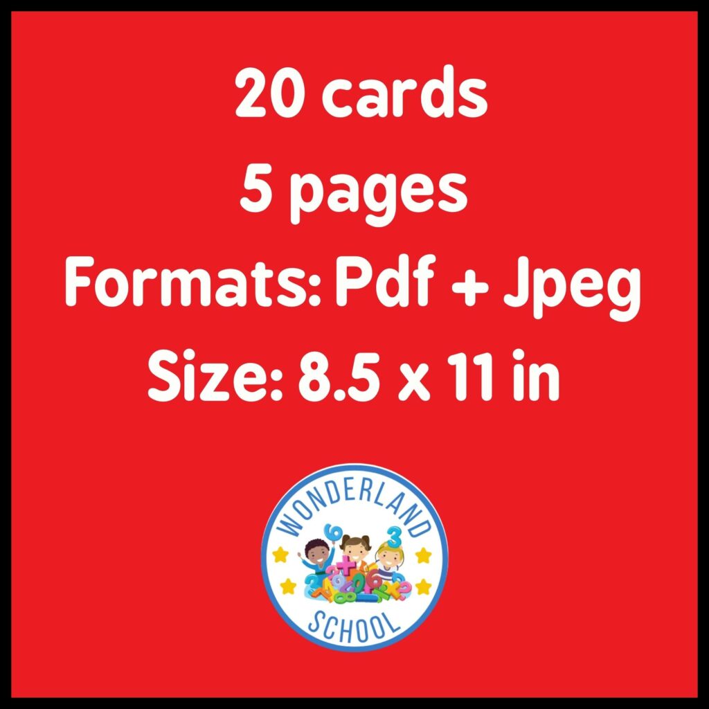 Memorial Day Numbers Flashcards: 1-20 Addition Clip Cards Math ...