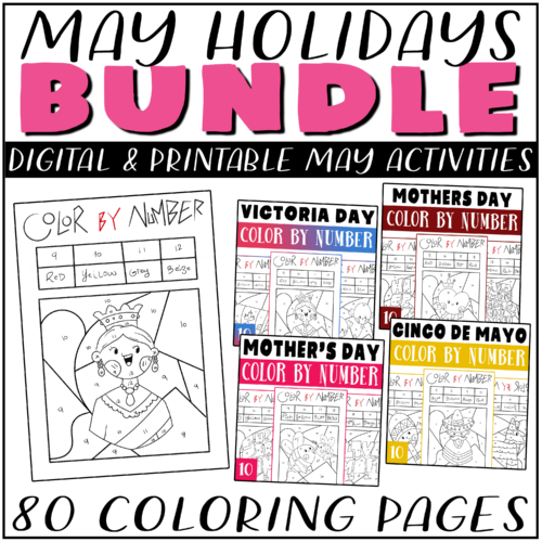 Color by Code May Bundle - Victoria day Mothers day Cinco de Mayo ...