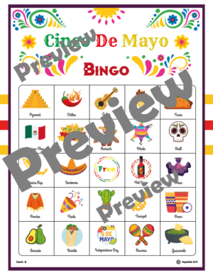 Cinco De Mayo Bingo Game Cards : The perfect party Game ! | Made By ...