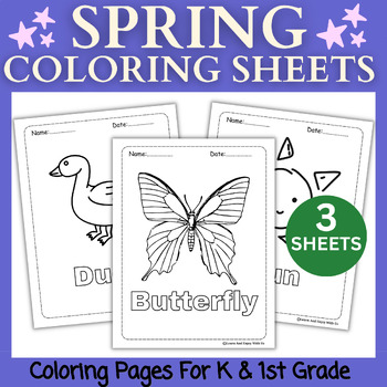 Spring Coloring Sheets For Kindergarten And 1st Grade Part 1 | Spring ...