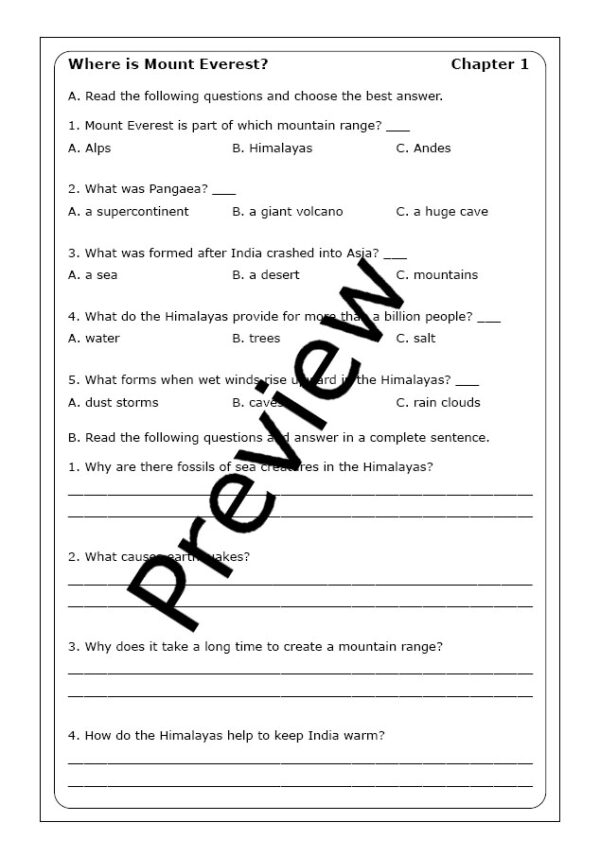 Nico Medina "Where Is Mount Everest?" worksheets | Made By Teachers