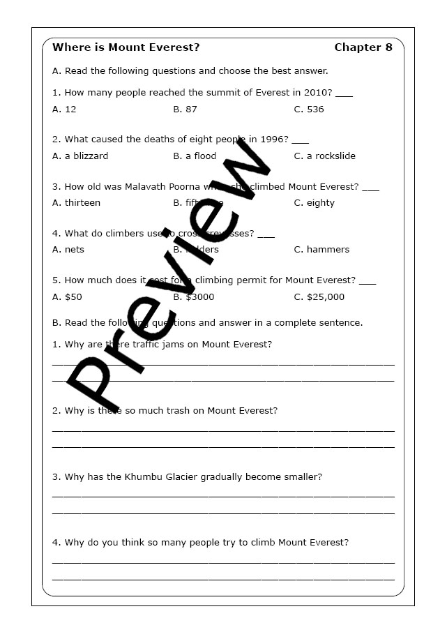 Nico Medina "Where Is Mount Everest?" worksheets | Made By Teachers
