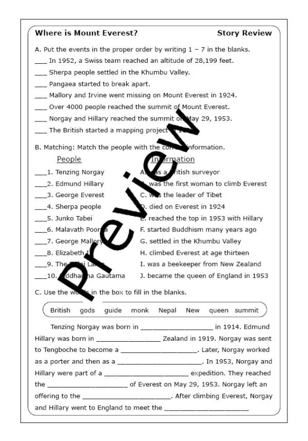 Nico Medina "Where Is Mount Everest?" worksheets | Made By Teachers
