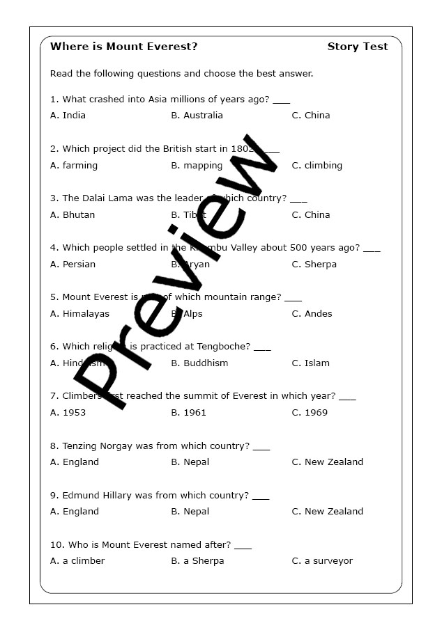 Nico Medina "Where Is Mount Everest?" worksheets | Made By Teachers