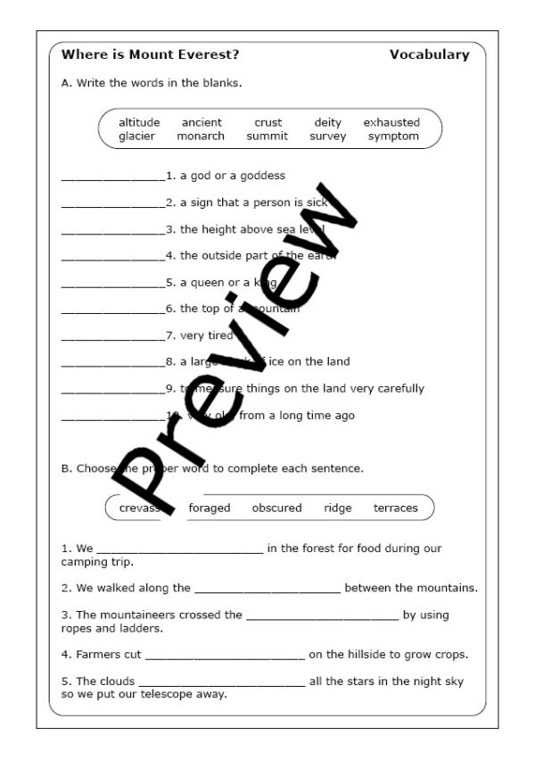 Nico Medina "Where Is Mount Everest?" worksheets | Made By Teachers