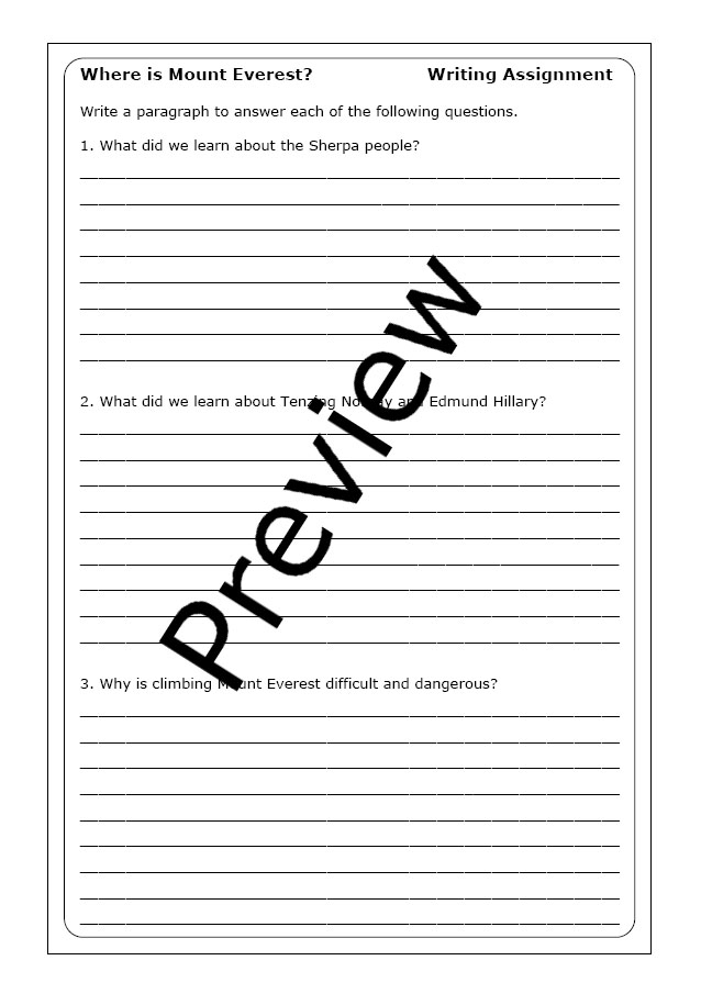 Nico Medina "Where Is Mount Everest?" worksheets | Made By Teachers