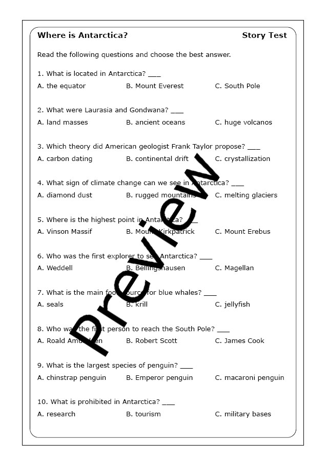 Sarah Fabiny "Where Is Antarctica?" worksheets | Made By Teachers