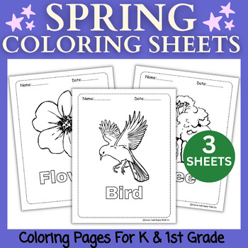 Spring Coloring Sheets For Kindergarten And 1st Grade Part 2 | Spring ...