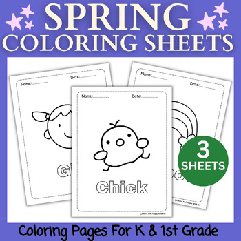 Spring Coloring Sheets For Kindergarten And 1st Grade Part 4 | Spring ...