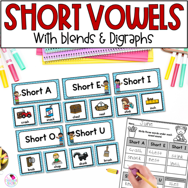 Short Vowels With Consonant Blends & Digraphs - Word Sorts - Phonics ...