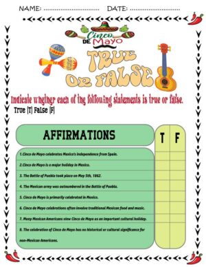 Cinco De Mayo Worksheets | Cinco DeMayo Activity For Students on 5th ...