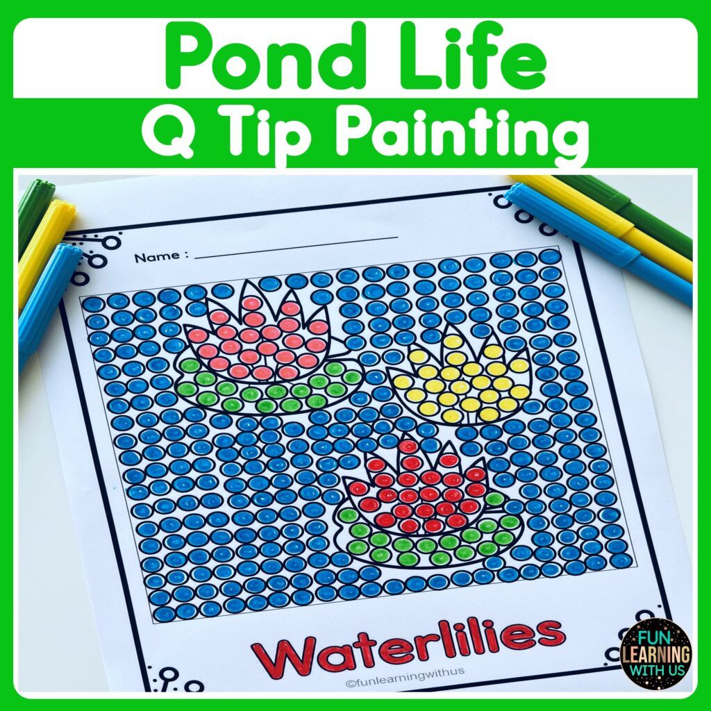 Pond Life Fine Motor Skill Q-Tip Painting | Spring Activities | Made By ...