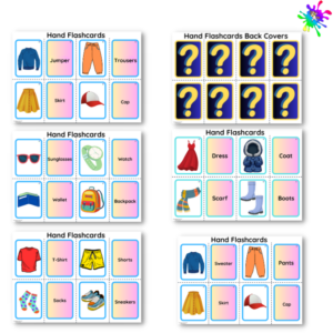 Flashcards Hand Sized Clothing Vocabulary-Speech therapy, ESL | Made By ...