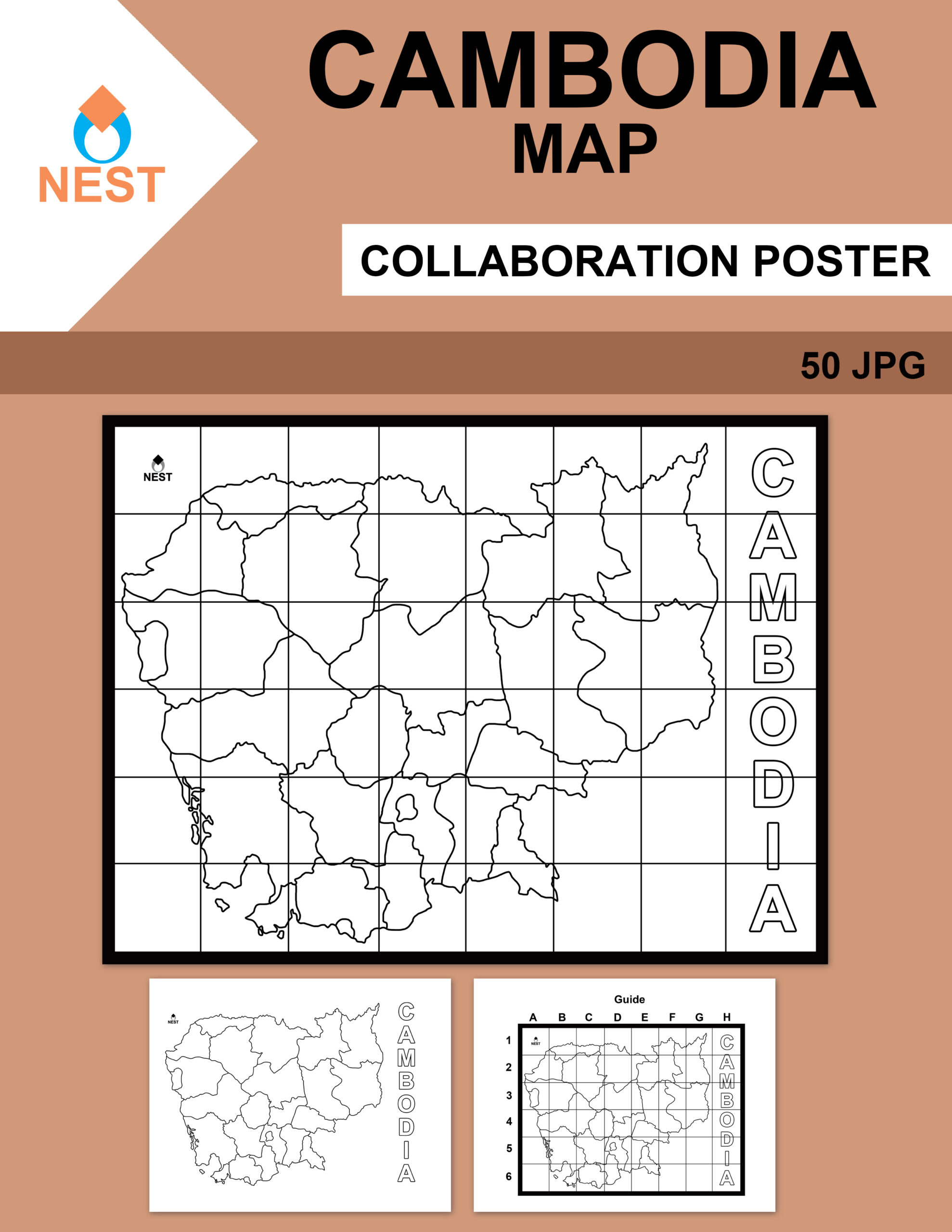 Cambodia Map Collaboration Poster | Made By Teachers