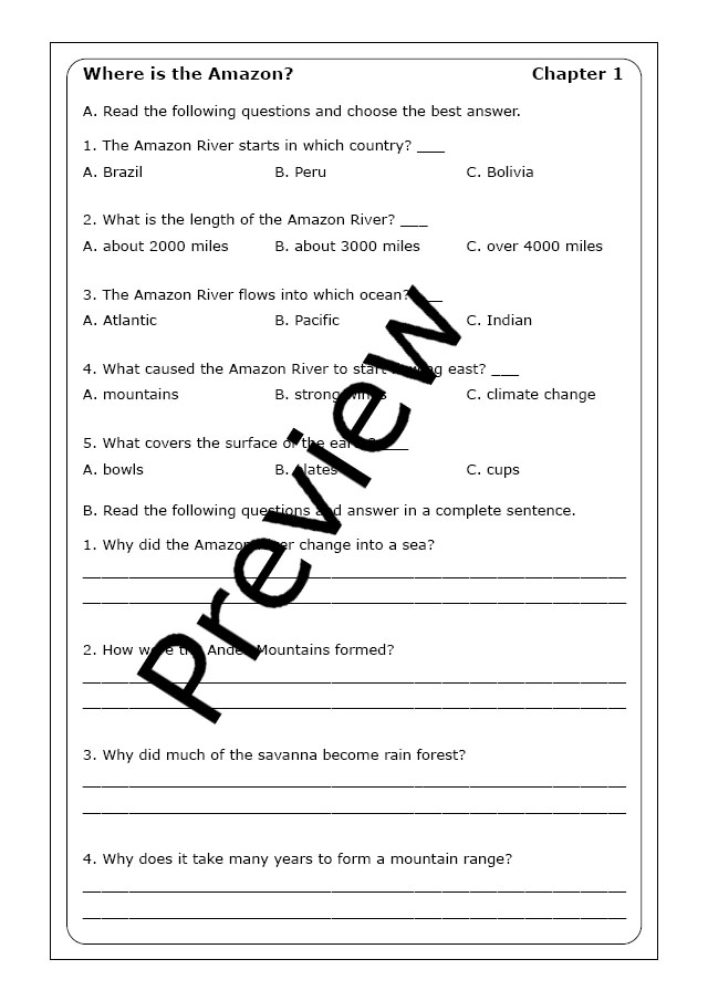 Sarah Fabiny "Where Is the Amazon?" worksheets | Made By Teachers