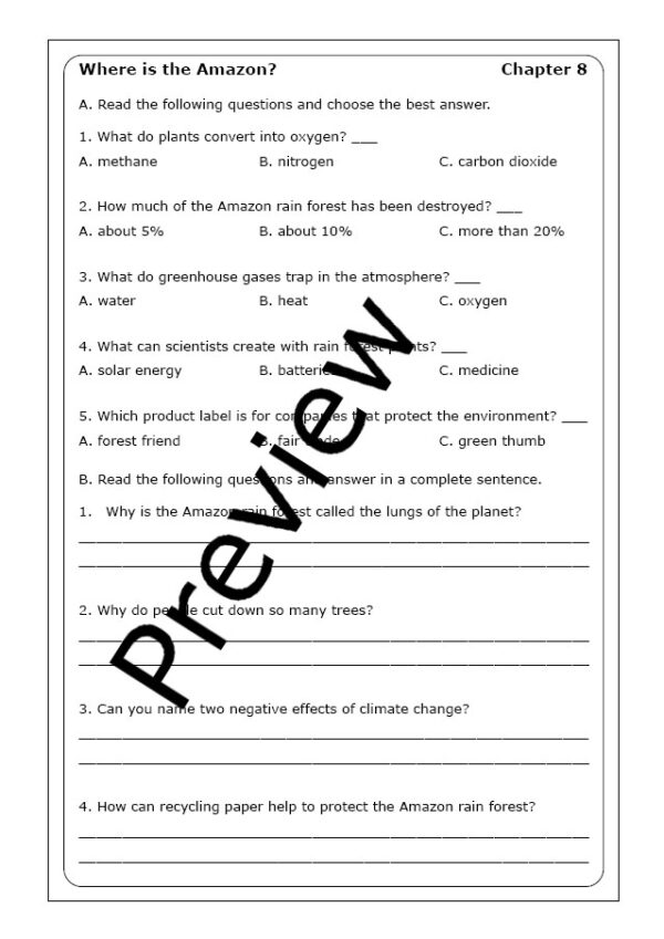 Sarah Fabiny "Where Is the Amazon?" worksheets | Made By Teachers