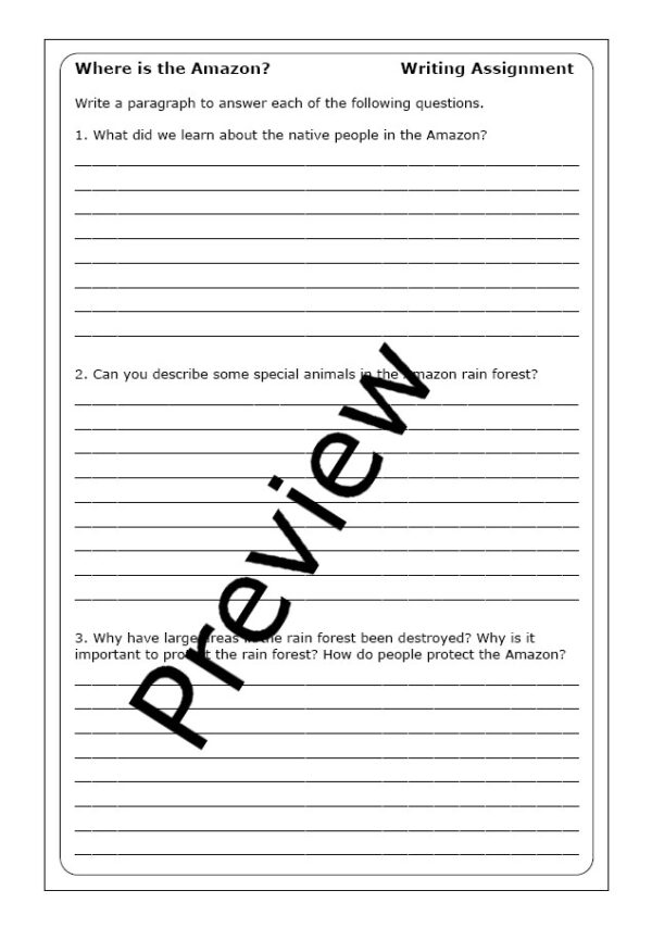 Sarah Fabiny "Where Is the Amazon?" worksheets | Made By Teachers