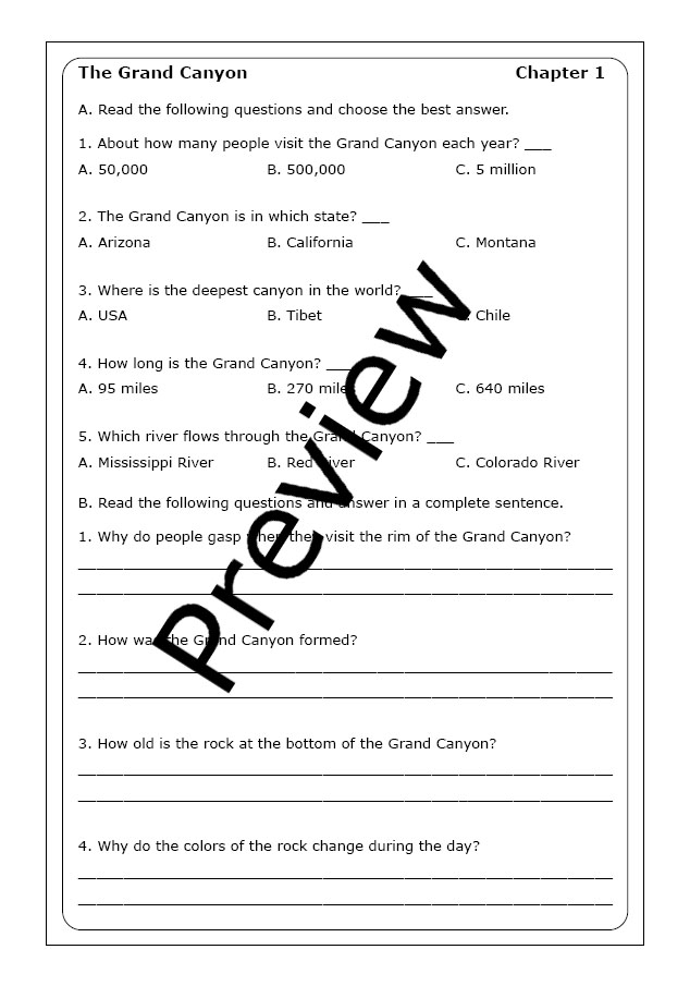 Jim O'Connor "Where Is the Grand Canyon?" worksheets | Made By Teachers