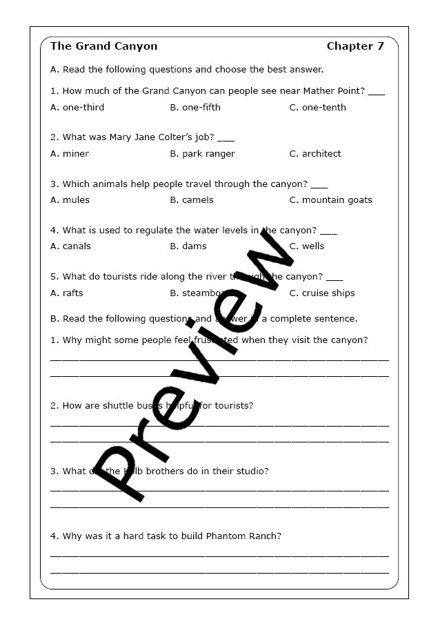 Jim O'Connor "Where Is the Grand Canyon?" worksheets | Made By Teachers