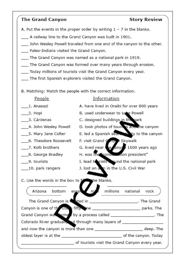 Jim O'Connor "Where Is the Grand Canyon?" worksheets | Made By Teachers