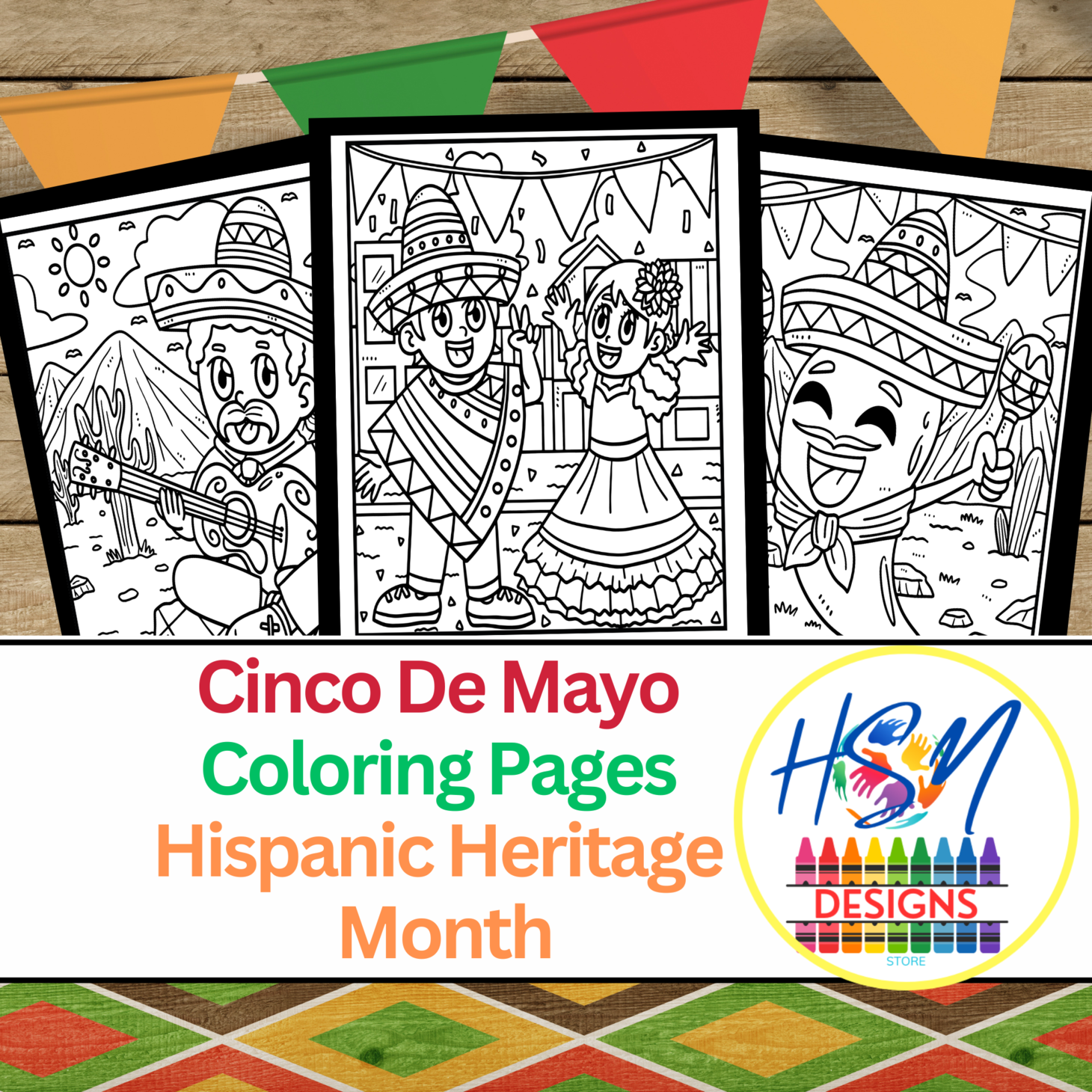 Cinco De Mayo Coloring Pages, Hispanic Heritage Month Coloring Sheets ...