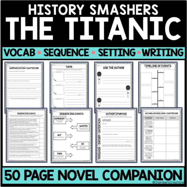 History Smashers The Titanic Kate Messner Novel Activities | Made By ...